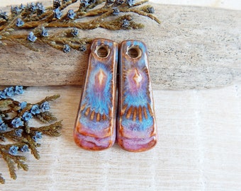 Primitive Ceramic Charms Artisan Tribal Findings Making Earrings Pair Handmade Boho Findings for Jewelry Handcrafted Earthy Components Etsy Canada