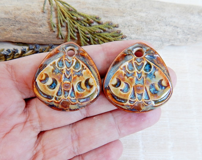 Cross Shaped Charms, Artisan Filigree Ceramic Pendants, Artisan Boho ...