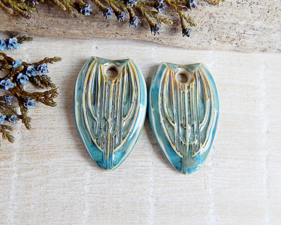 Drop Geometric Pattern Charms for Making Earrings, 2pcs Boho Artisan ...