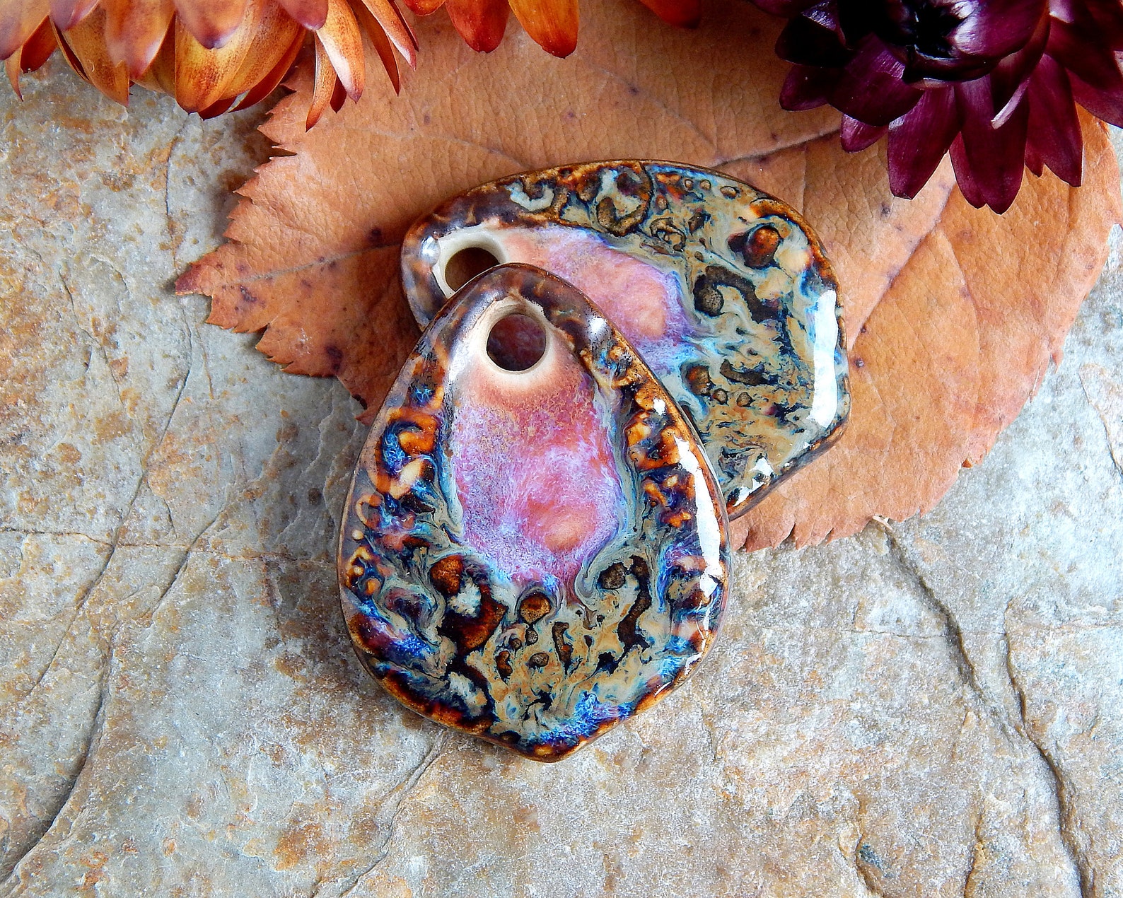 Drop Ceramic Earring Charms Earthy Pendants to Jewelry - Etsy