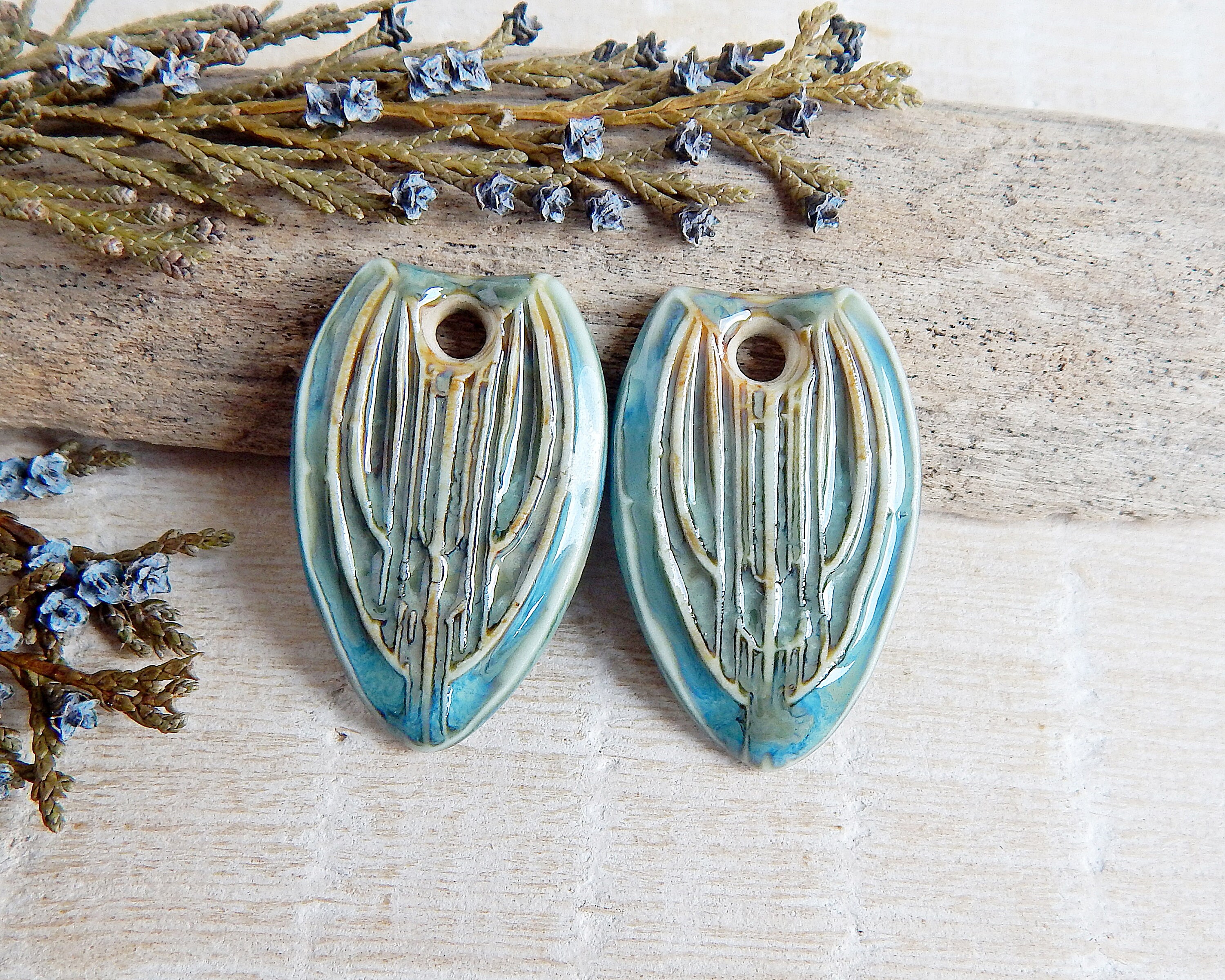 Drop Geometric Pattern Charms for Making Earrings, 2pcs Boho Artisan ...