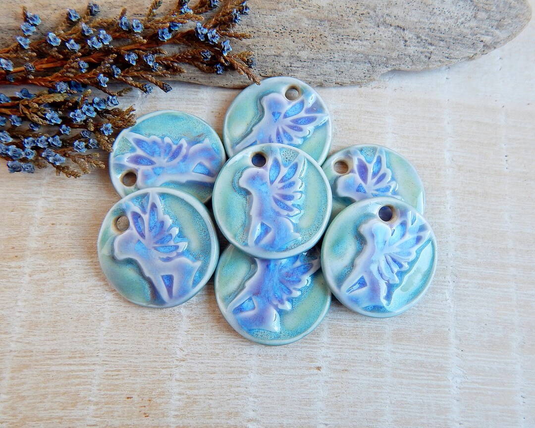 Ceramic Fairy Pendant, 1pc Artisan Magical Charm for Making Jewelry ...