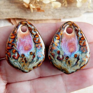 Drop Ceramic Earring Charms, Earthy Pendants to Jewelry Making, Boho ...