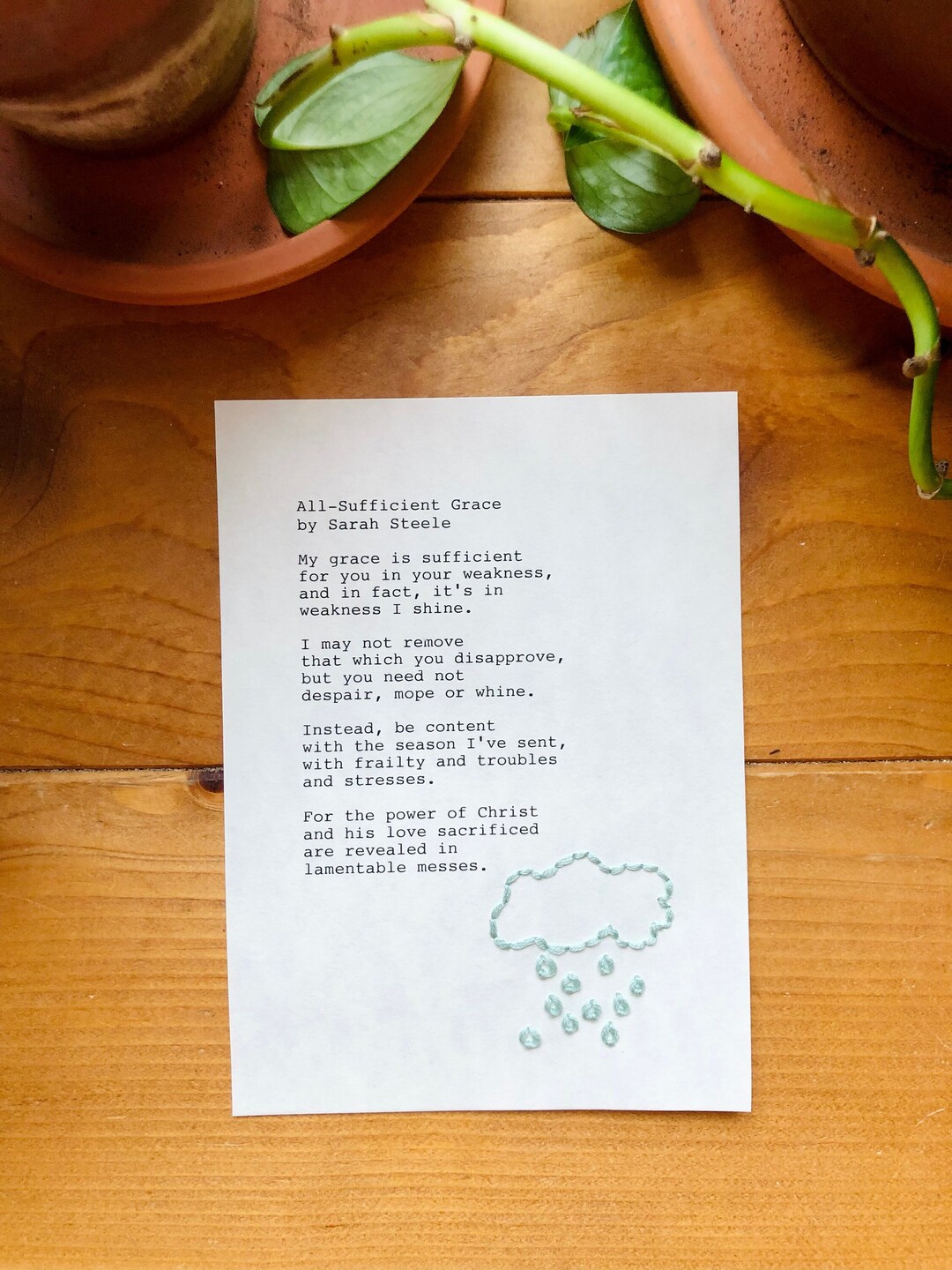 All-sufficient Grace: Poem on Trials - Etsy