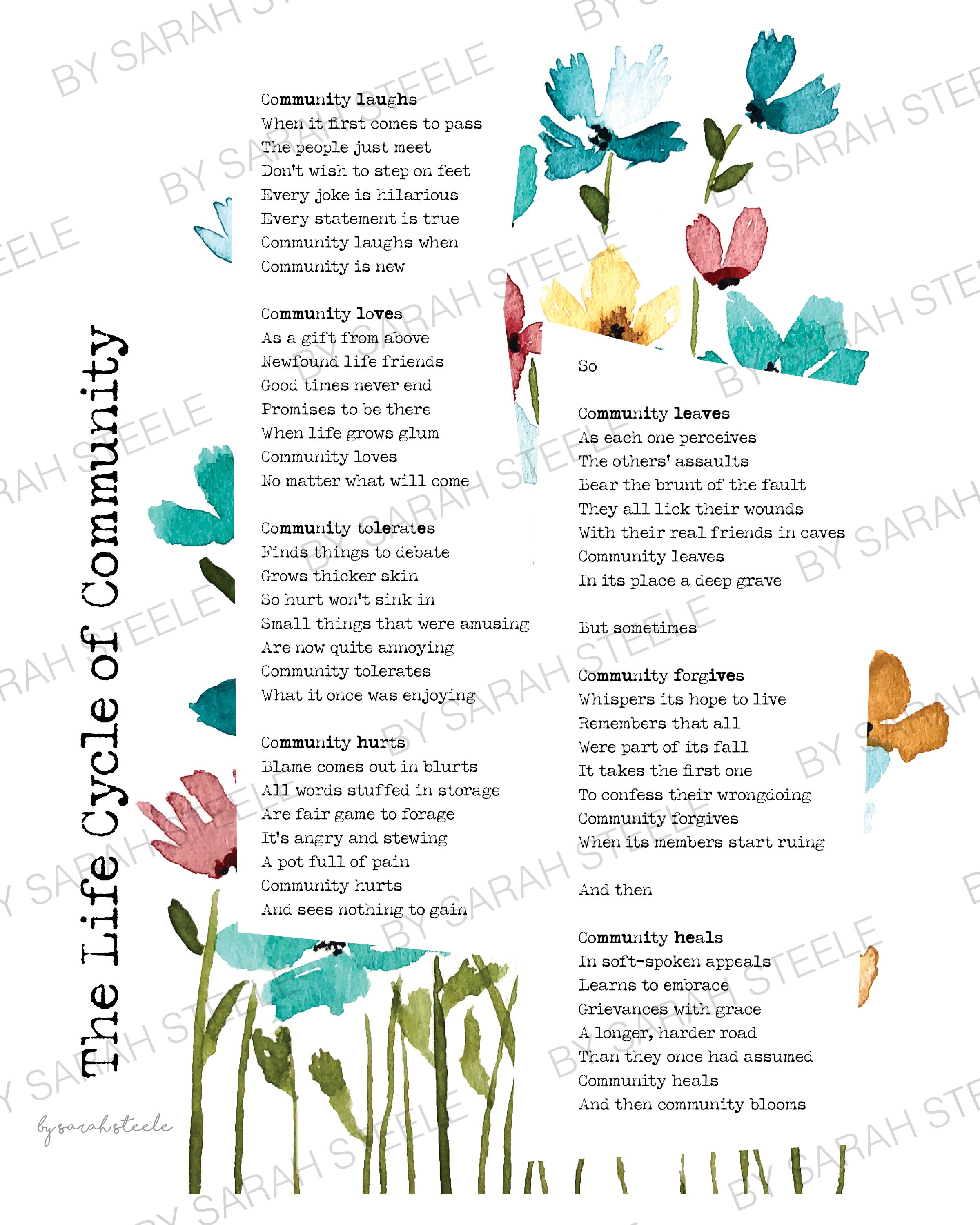 The Life Cycle of Community // Original Poem // DIGITAL DOWNLOAD ...