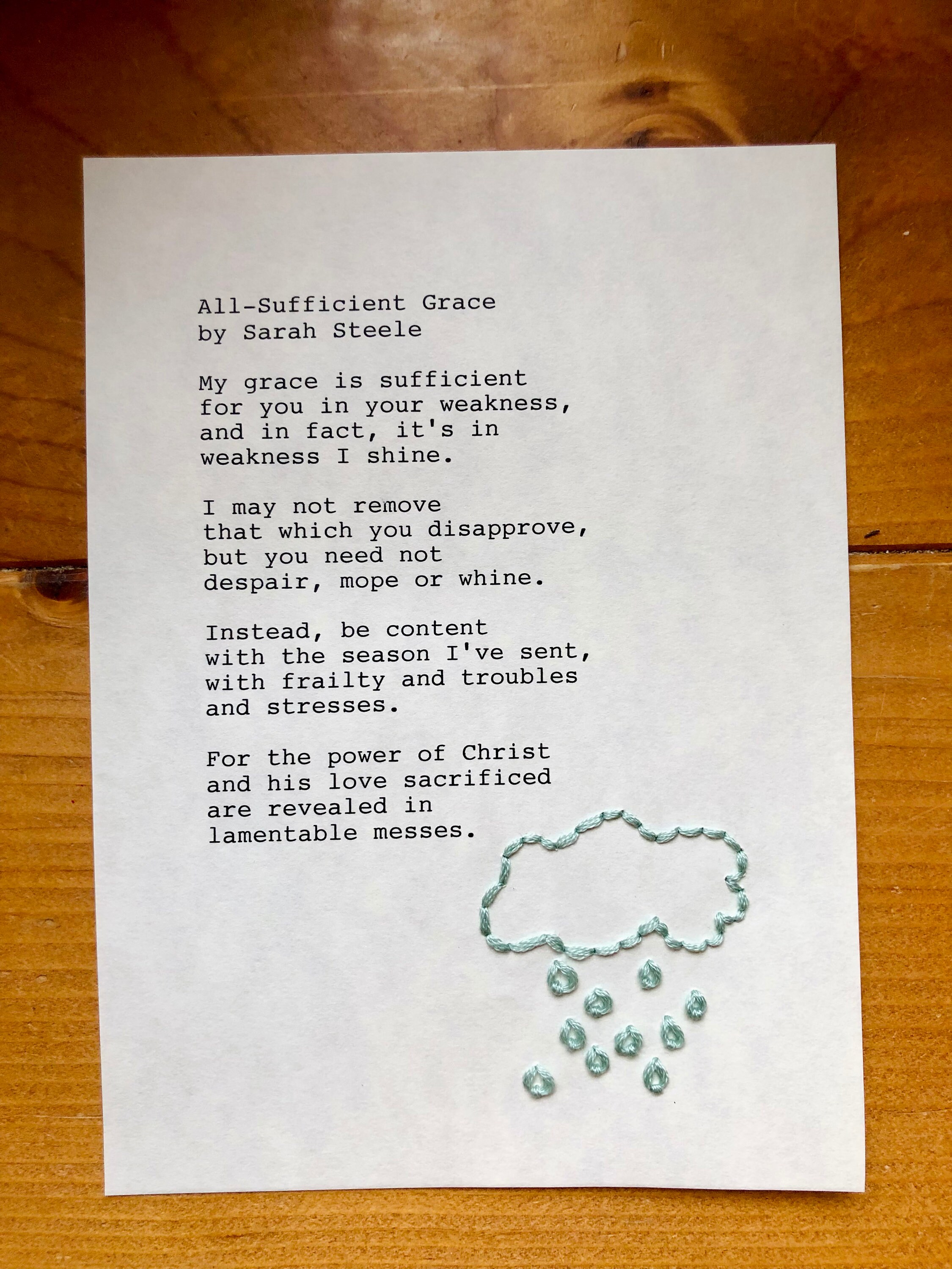 All-sufficient Grace: Poem on Trials - Etsy