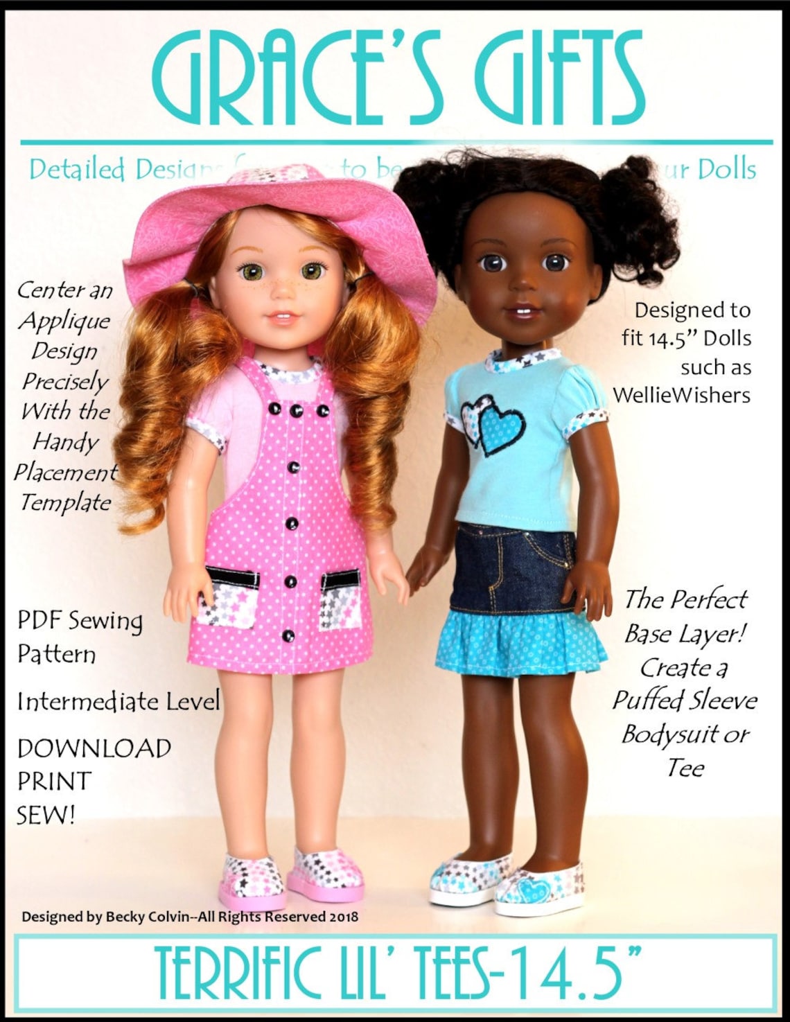 TERRIFIC LIL' Tees-14.5" Sewing Pattern Designed to Fit 14.5" Inch ...