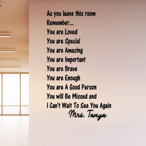 As You Leave This Room Vinyl Decal, Affirmation Sign for Classroom Door ...