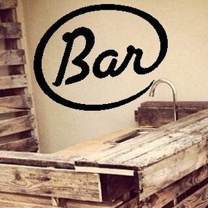 Bar Vinyl Wall Decal Sign, Bar Window Signs for Man Cave, Home Bar ...