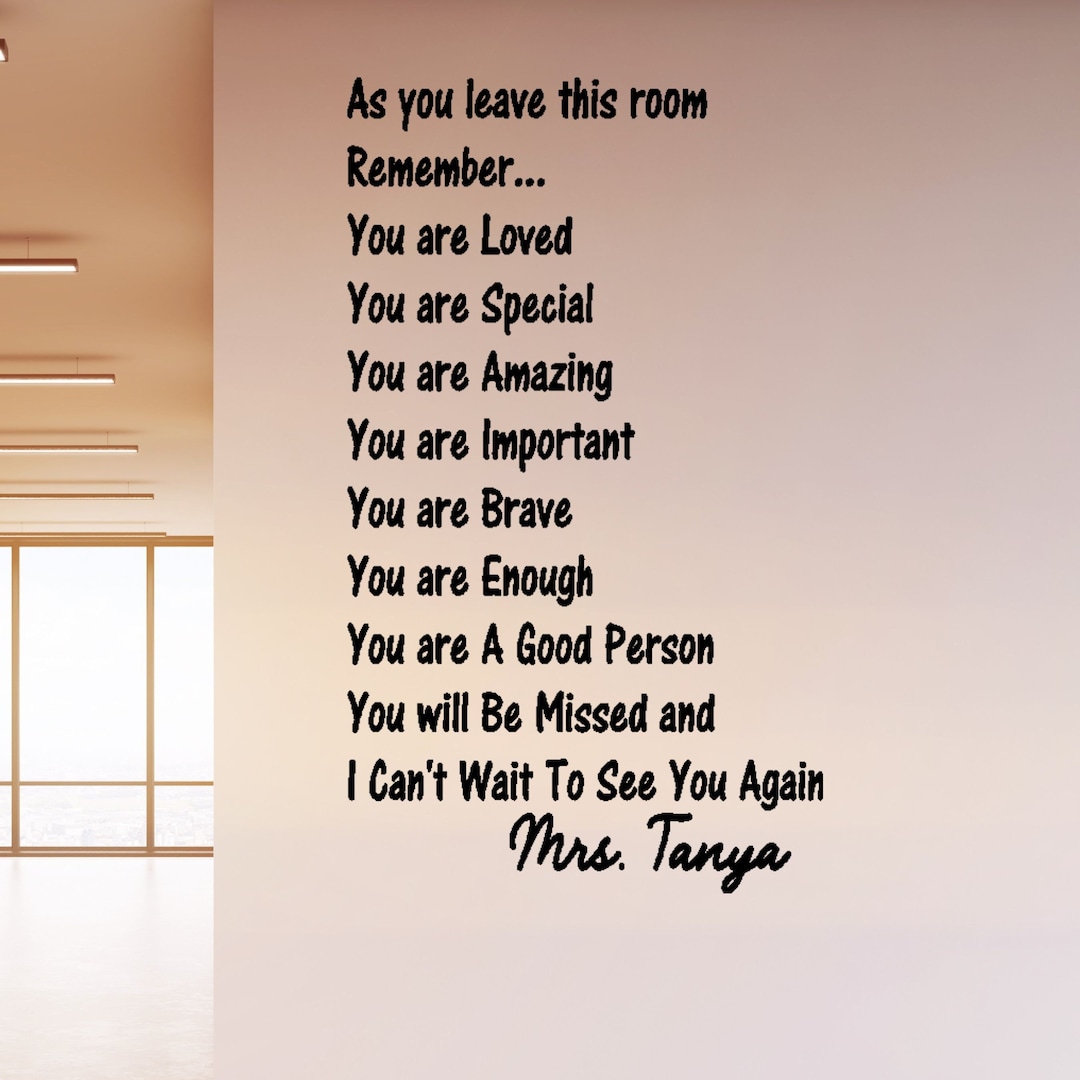 As You Leave This Room Vinyl Decal, Affirmation Sign for Classroom Door ...