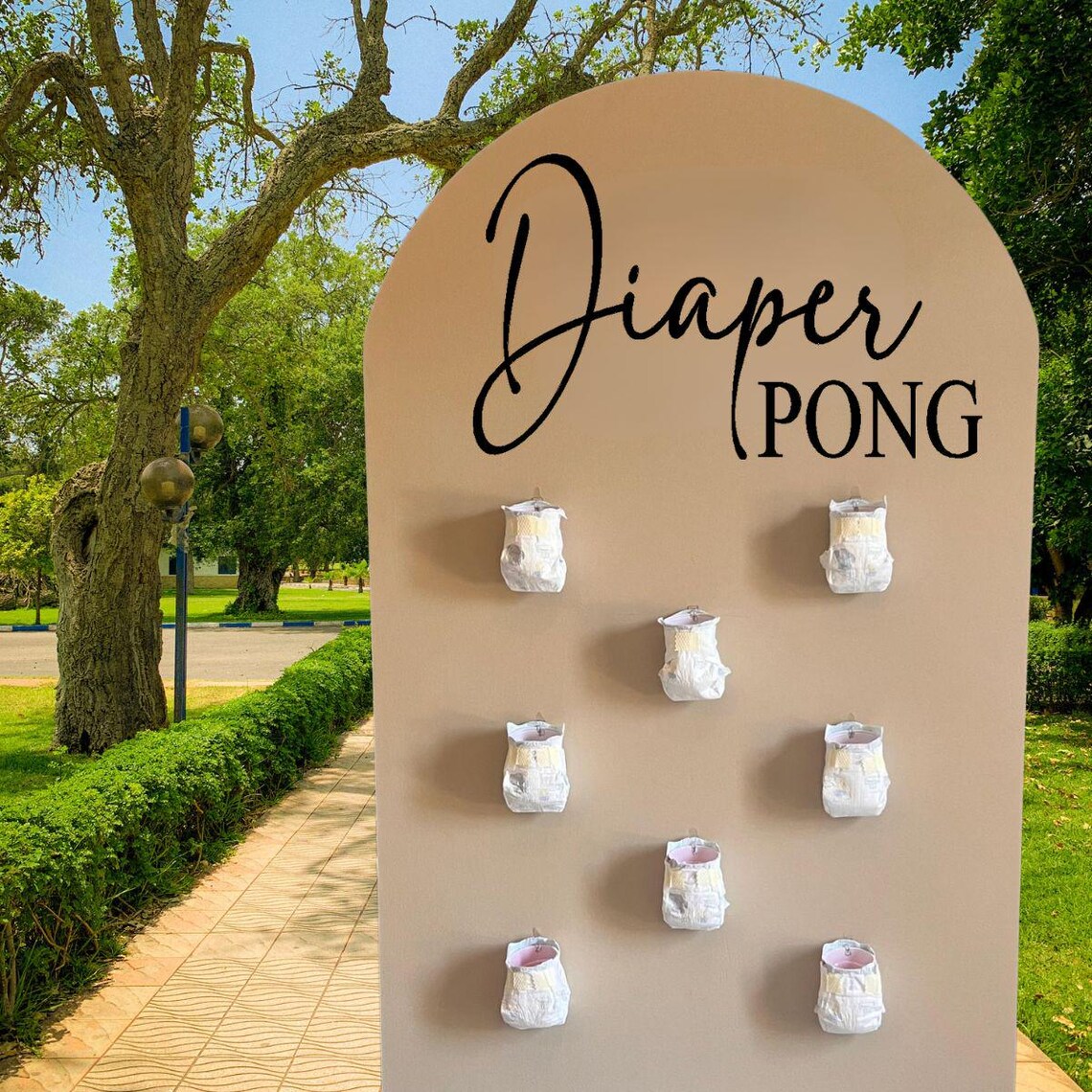Diaper Pong Vinyl Decal Removable Sticky Letters - Themed Baby Shower ...