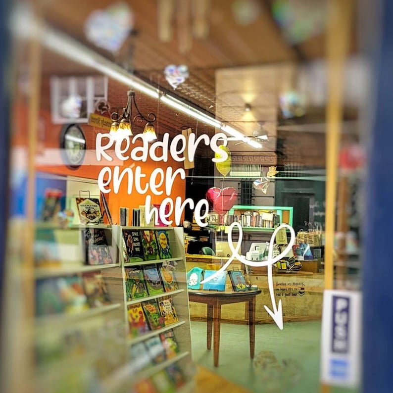 Readers Enter Here Vinyl Decal Removable Sticky Letters - Reading ...