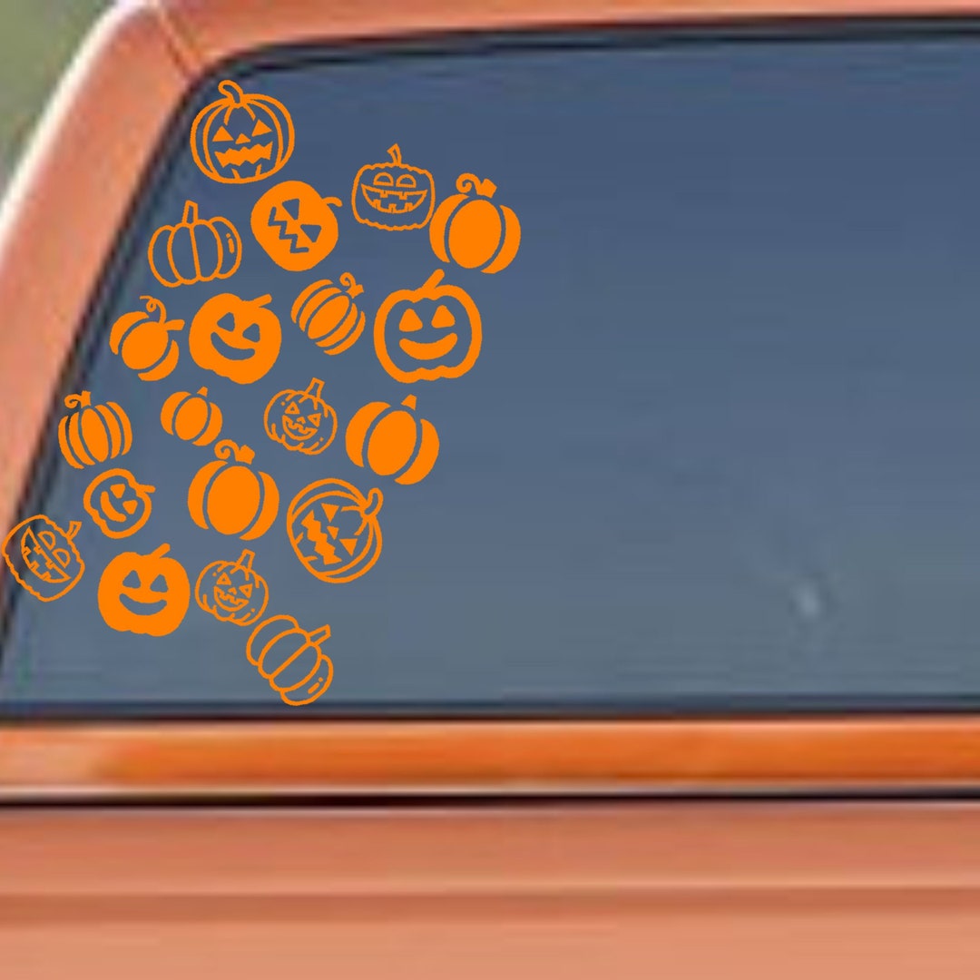 Pumpkin Faces Car Wall Window Decal, Decals for Halloween Windows ...