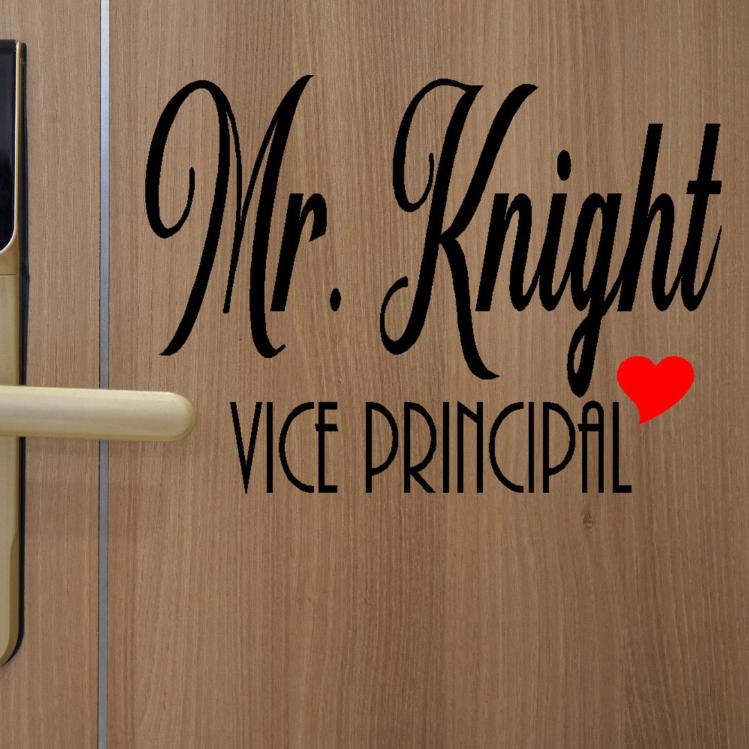 Vice Principal Decal for Door or Wall, Personalized Vice Principal Name ...