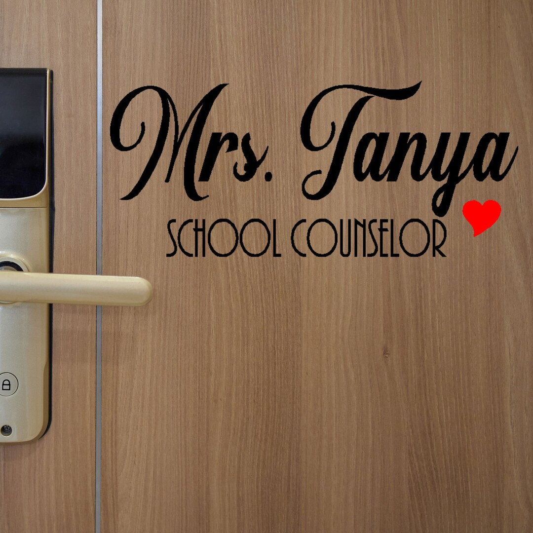 School Counselor Decal for Door or Wall, Personalized Counselor Name ...