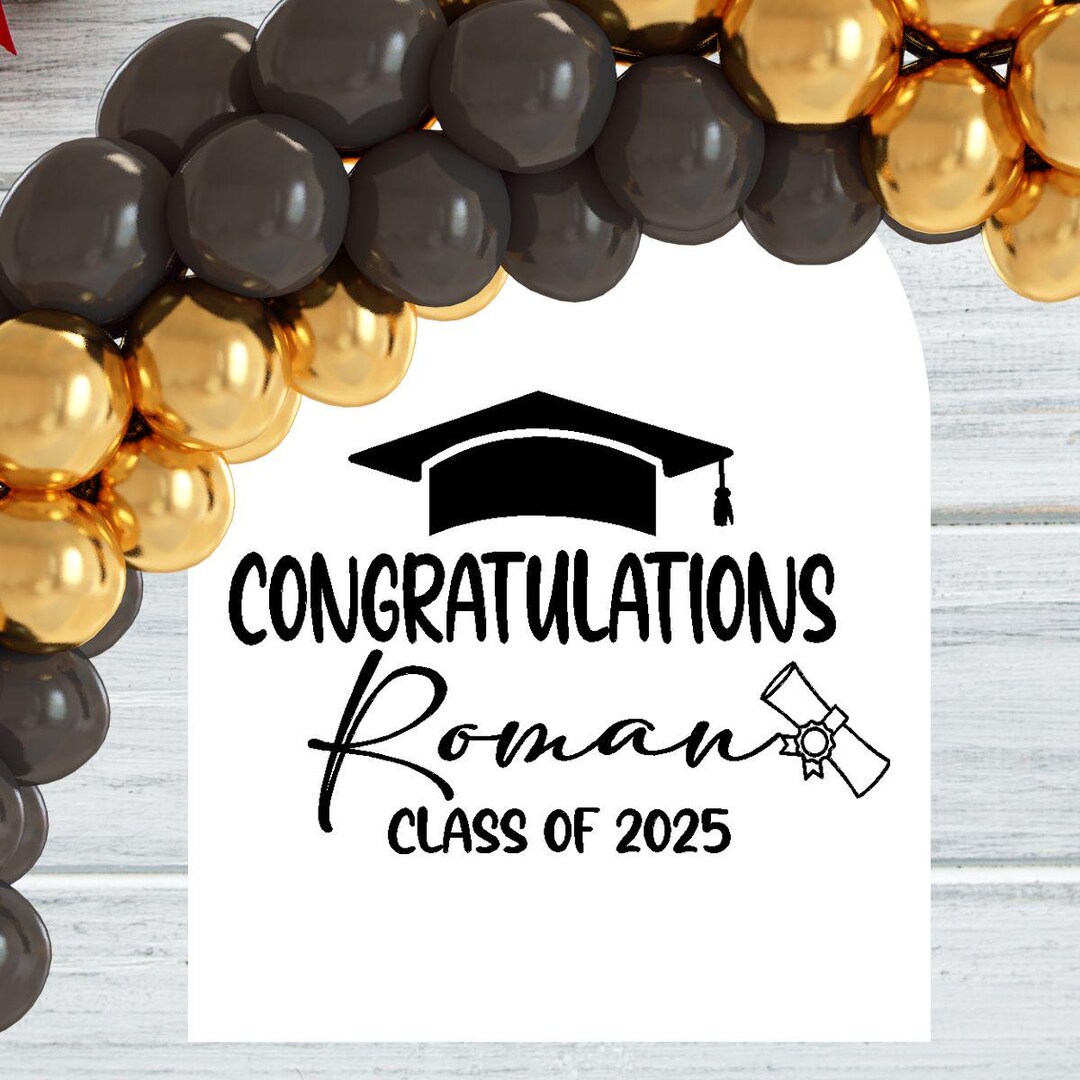 Graduation Party Decal for Entrance Sign Congratulations Class of 2025 ...