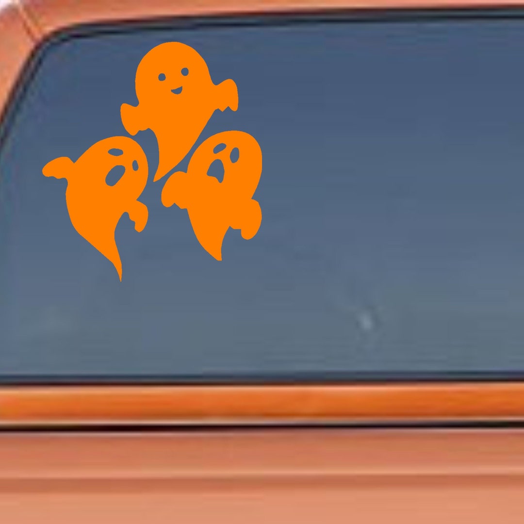 Ghost Vinyl Car Decal, Halloween Window Sign, Seasonal Holiday Decor ...