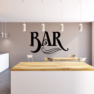 Bar Sign Removable Vinyl Wall Decal, Wedding Sign for Alcohol Area ...