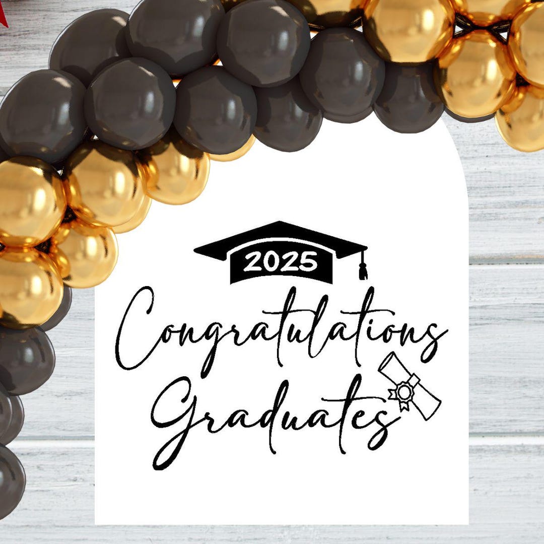 Congrats Grads Decal, Graduation Party Entrance, Congratulations Class ...