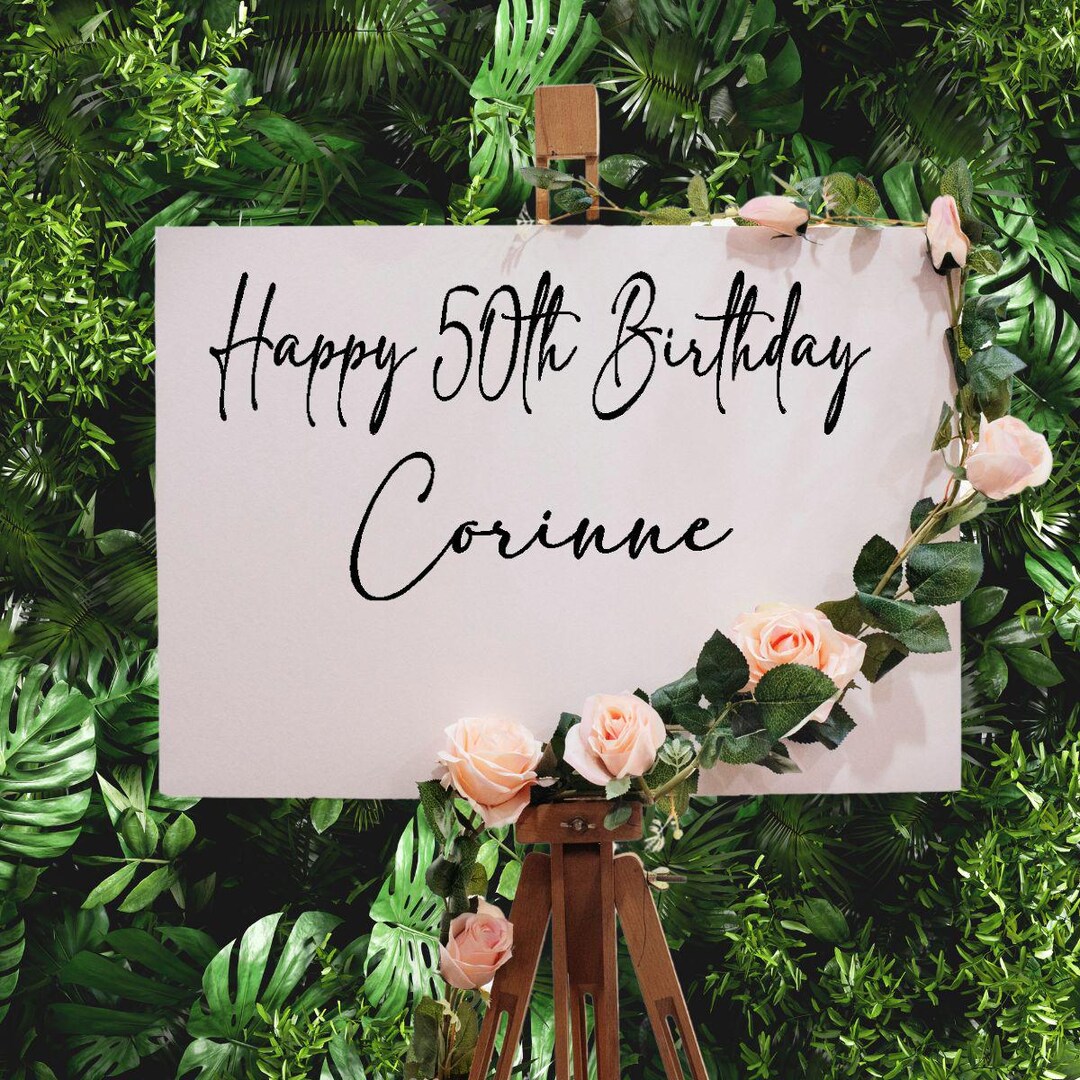 Happy Birthday Decal Personalized Name and Age, Party Balloon Arch ...