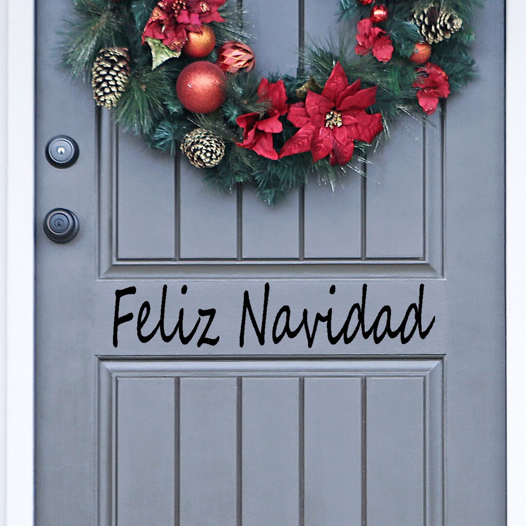 Feliz Navidad Vinyl Decal Door Stickers for Holidays Removable ...