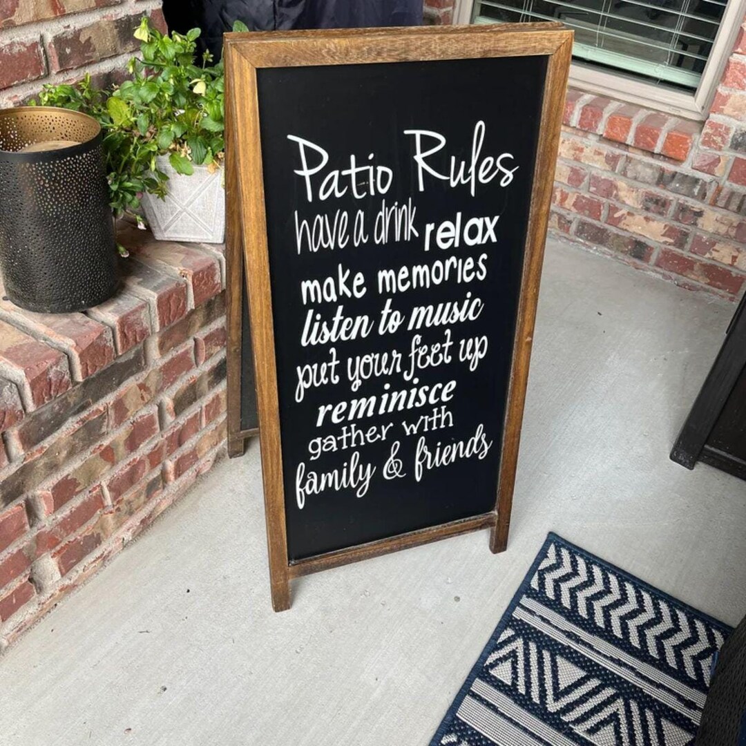 Patio Rules Vinyl Wall Decal, Vinyl Decals for Outside Patio Area, Cute ...