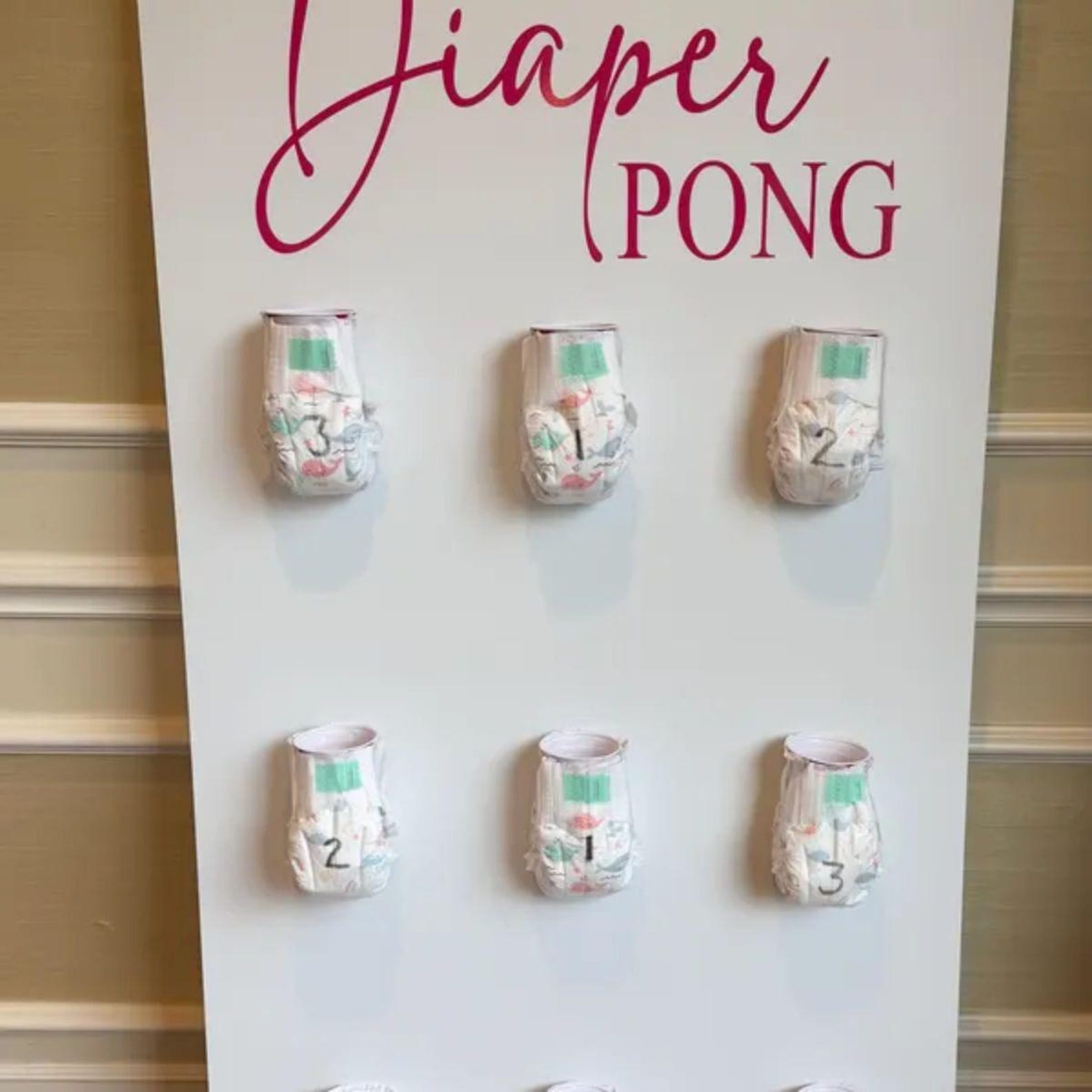 Diaper Pong Vinyl Decal Removable Sticky Letters for Themed Baby Shower ...