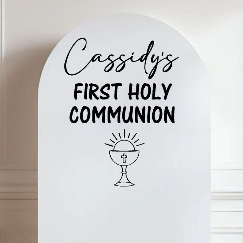 Holy Communion Vinyl Decal, Removable Sticky Letters for Balloon Arch ...
