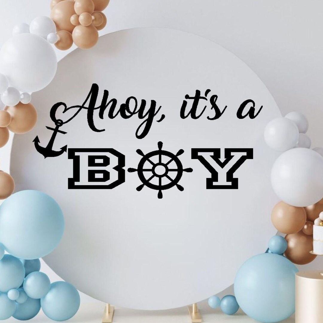 Ahoy It's A Boy Decal for Baby Shower Nautical Vinyl Decal Boy Decor ...
