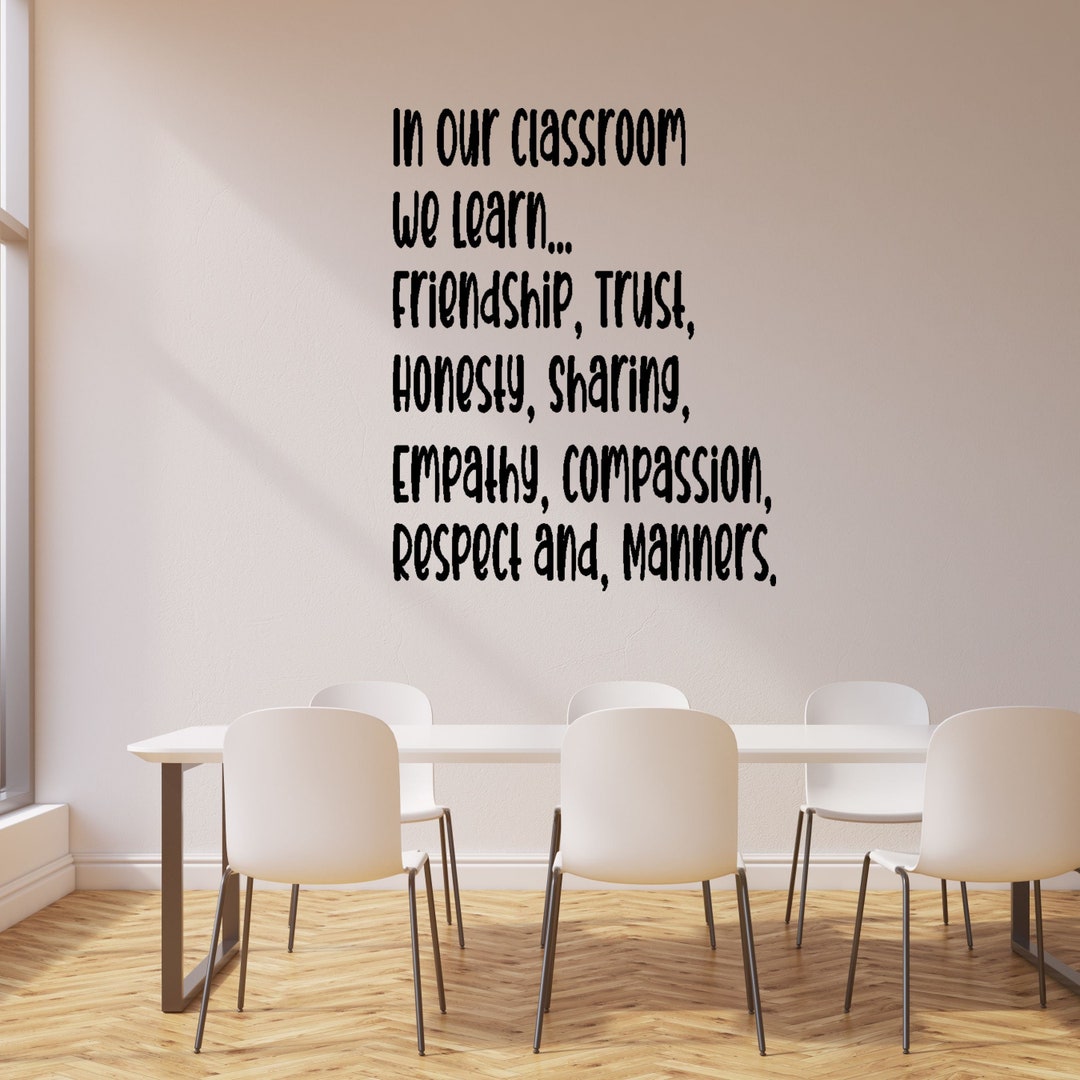 In Our Classroom We Learn Vinyl Wall Door Decal, Manners Sign for ...
