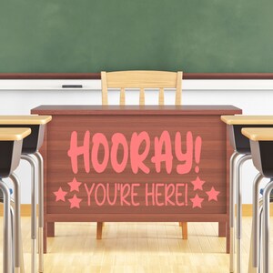 Hooray! You're Here Vinyl Decal, Teacher Classroom Door Decal, Decals ...