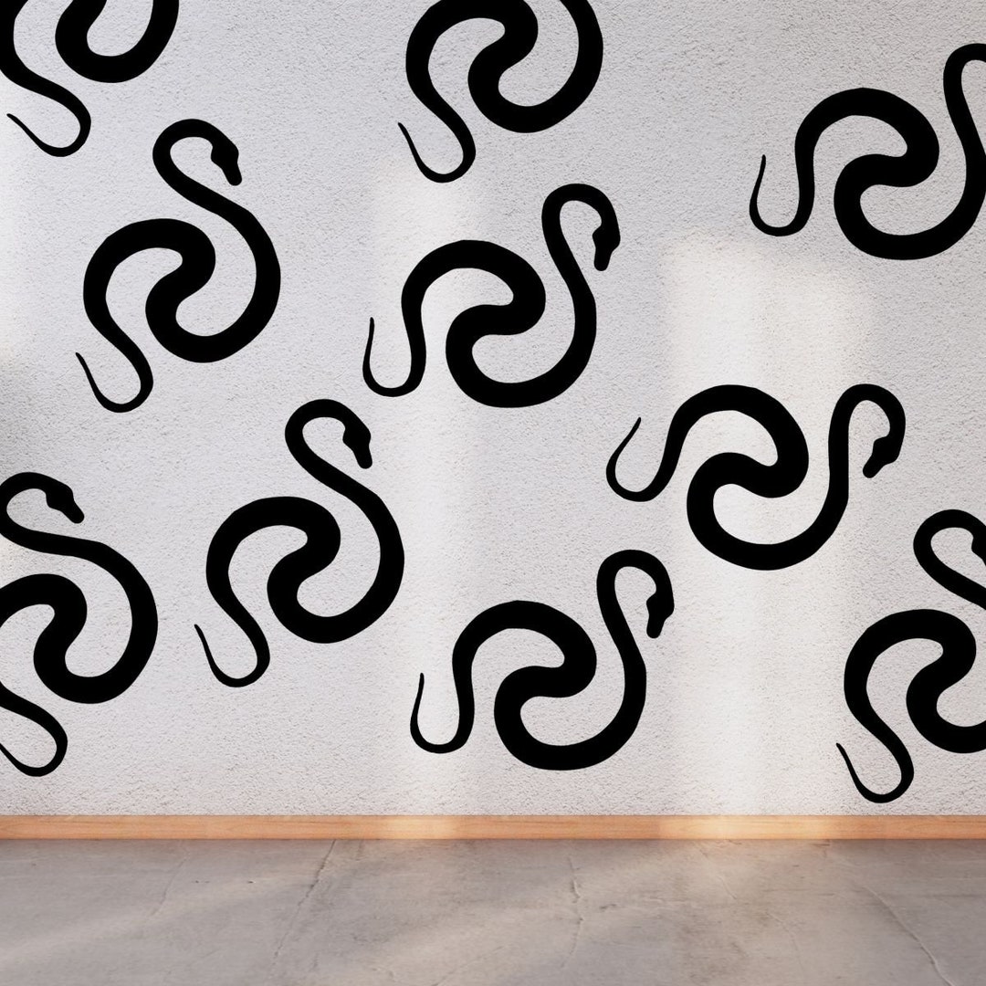 Snake Wall Decal, Removable Vinyl Shapes, Peel and Stick Art, Car ...