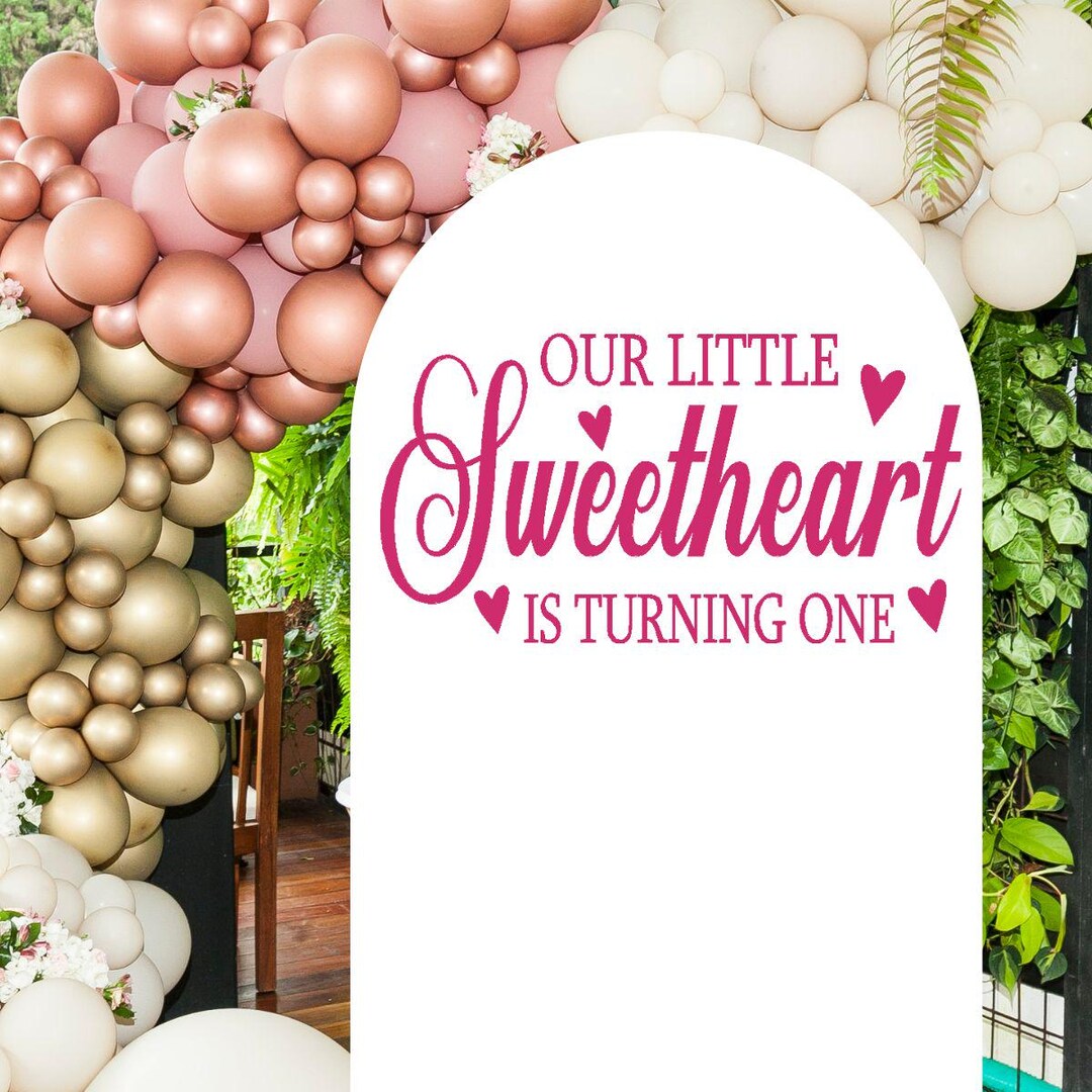 Our Little Sweetheart is Turning One Baby 1st Birthday Vinyl Decal Sign ...