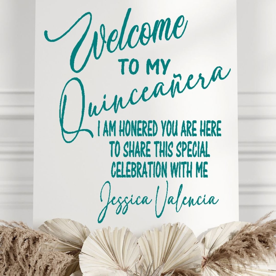Welcome to My Quinceanera Decal for Mirror or Acrylic Sign, Girls 15th ...