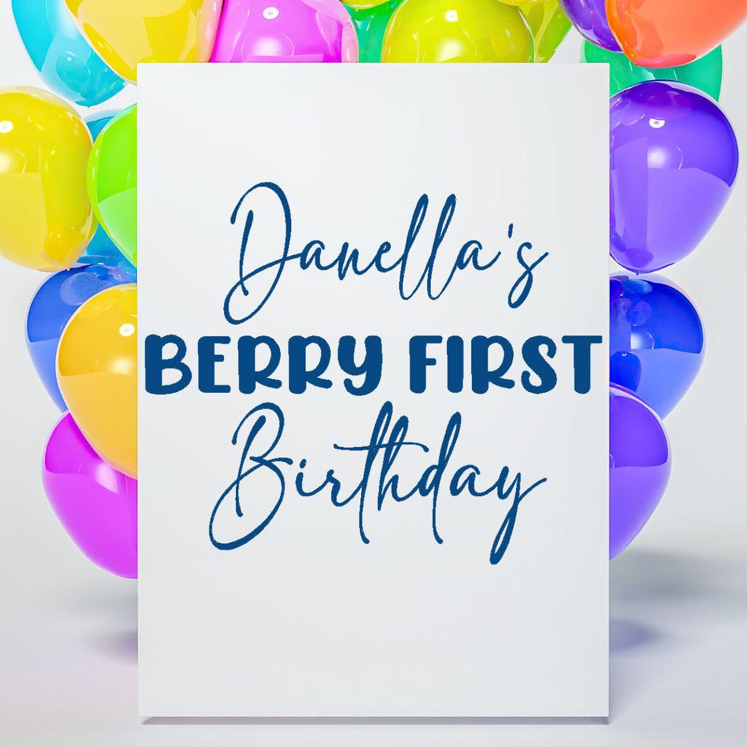 Berry First Birthday Vinyl Decal Personalized Name, Berry Themed Party ...