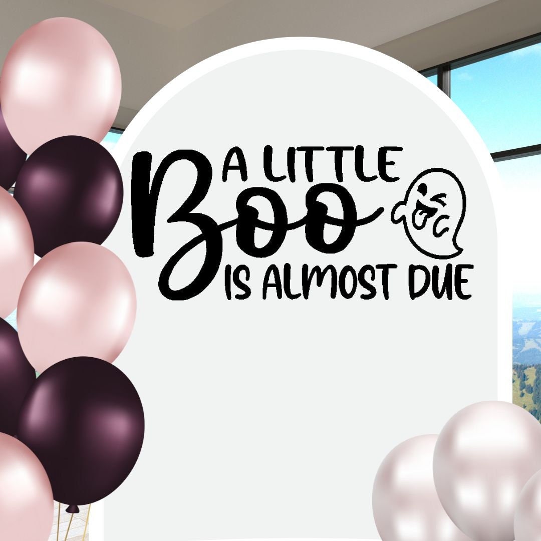 A Little Boo is Almost Due Vinyl Decal, Halloween Baby Shower Sign ...