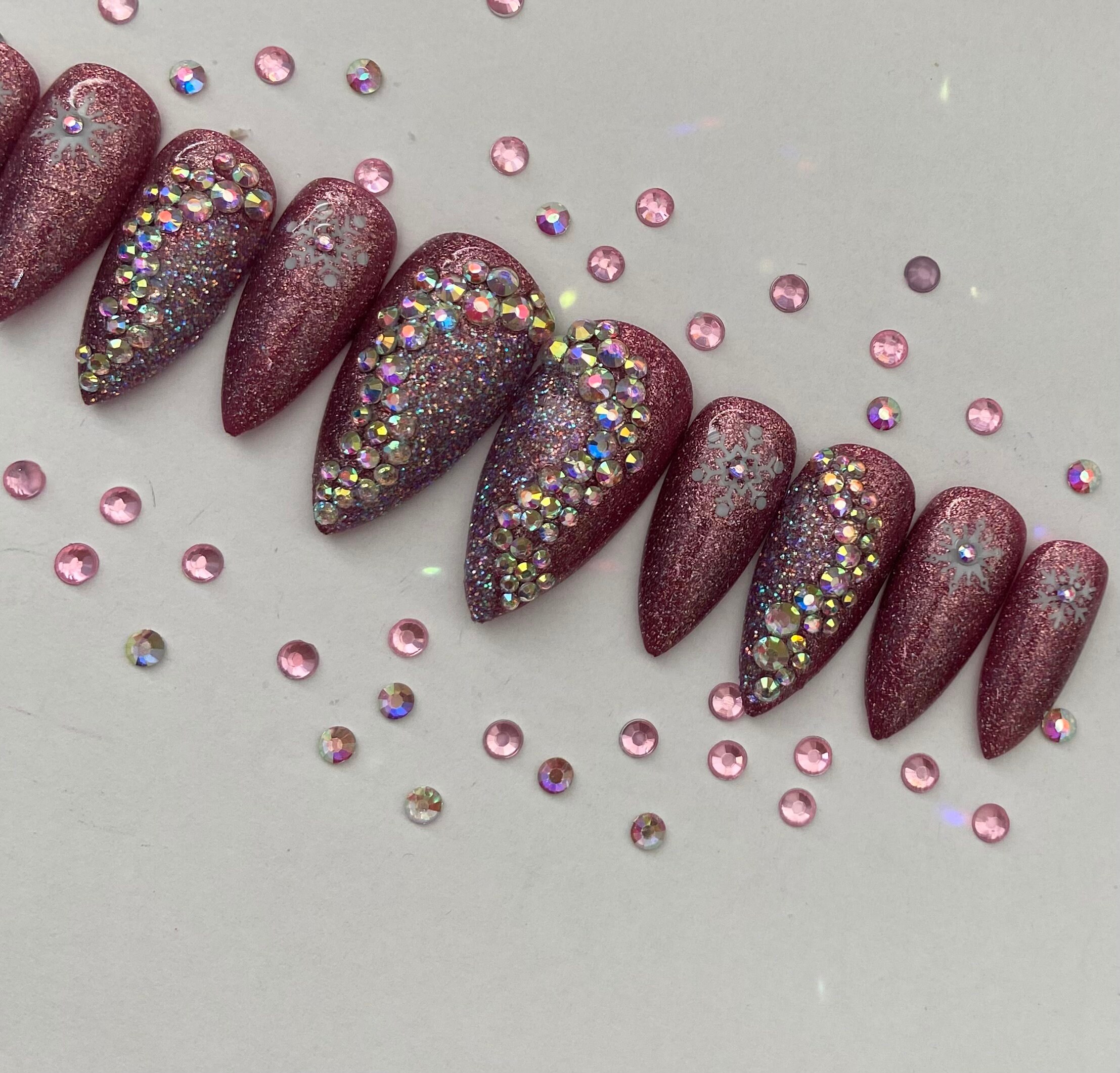 Amaranth Pink Press on Nails - Etsy