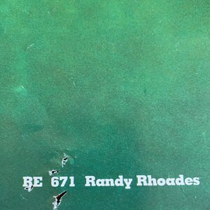 Rare Randy Rhoads Poster Yellow Polka Dot Guitar 1984 - Etsy