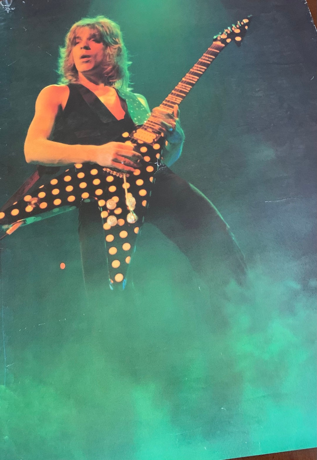 Rare Randy Rhoads Poster Yellow Polka Dot Guitar 1984 - Etsy