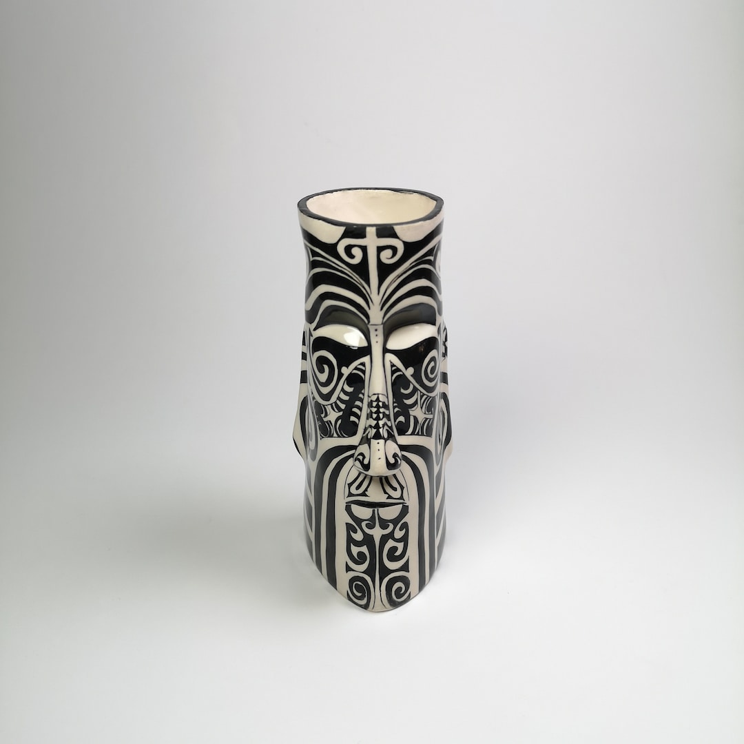 Handpainted Moai Tiki Mug Drinkware || Tiki Style Mug || Ceramic Tiki ...