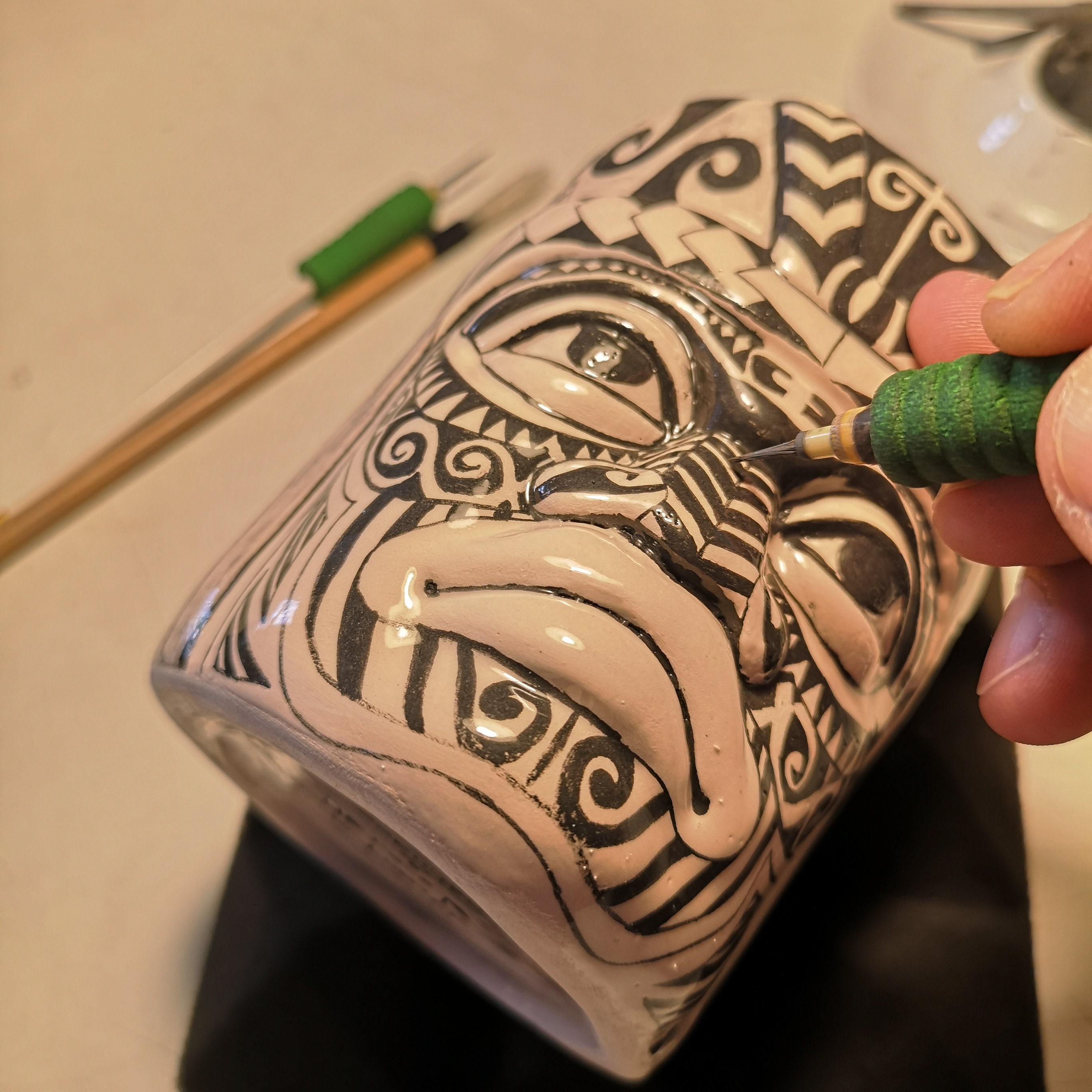 Handpainted Tiki Mug Drinkware Tiki Style Mug Ceramic | Etsy