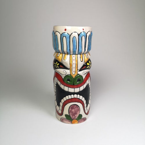 Handpainted Tiki Mug Drinkware Tiki Style Mug Ceramic - Etsy