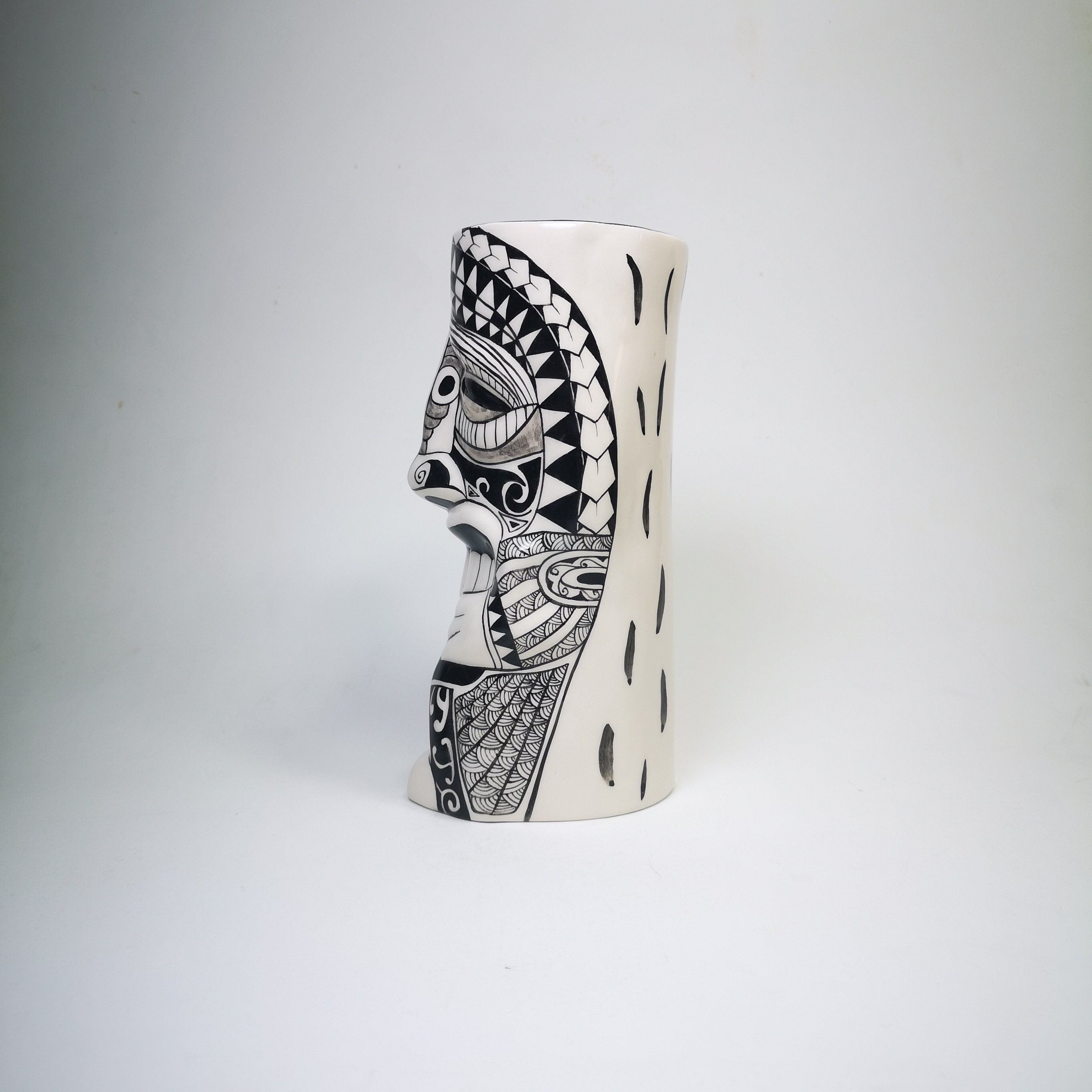 Handpainted Tiki Mug Drinkware || Tiki Style Mug || Ceramic Tiki Cups ...