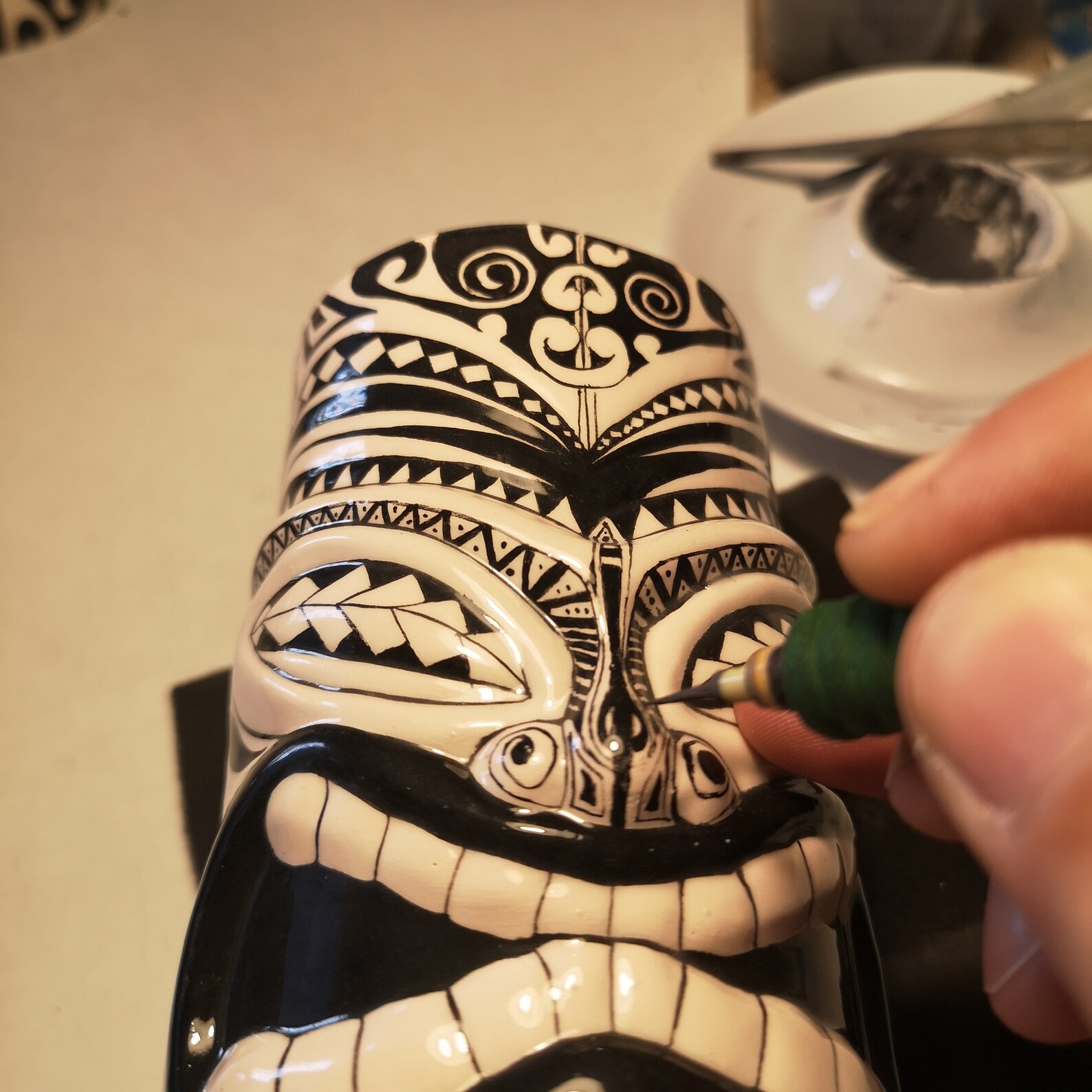 Handpainted Tiki Mug Drinkware Tiki Style Mug Ceramic | Etsy