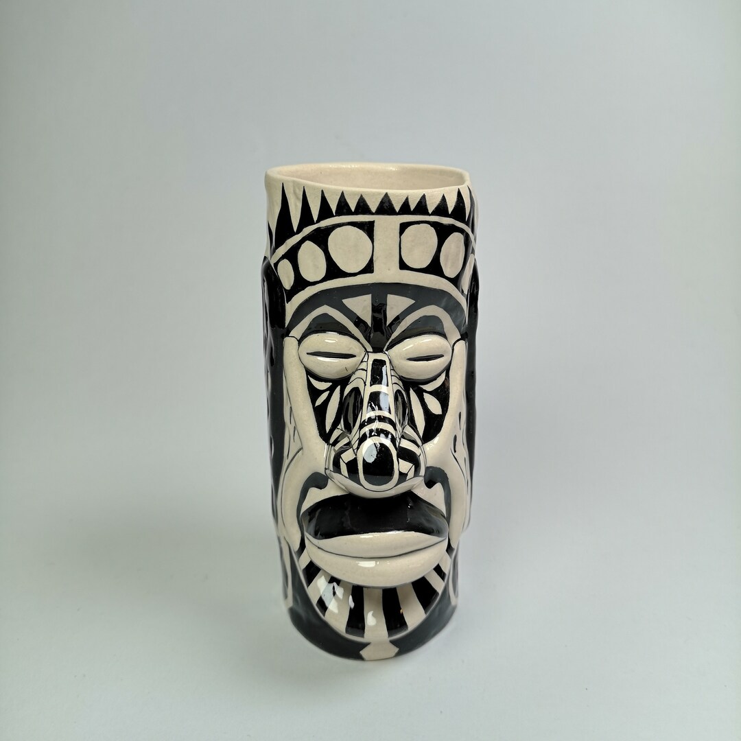 Handpainted Tiki Mug Drinkware || Tiki Style Mug || Ceramic Tiki Cups ...