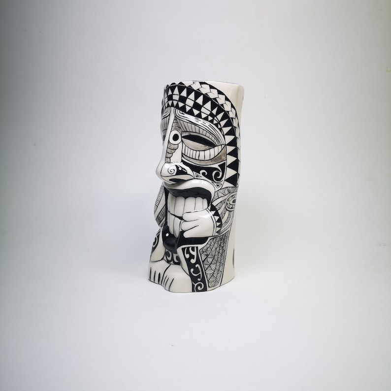 Handpainted Tiki Mug Drinkware || Tiki Style Mug || Ceramic Tiki Cups ...