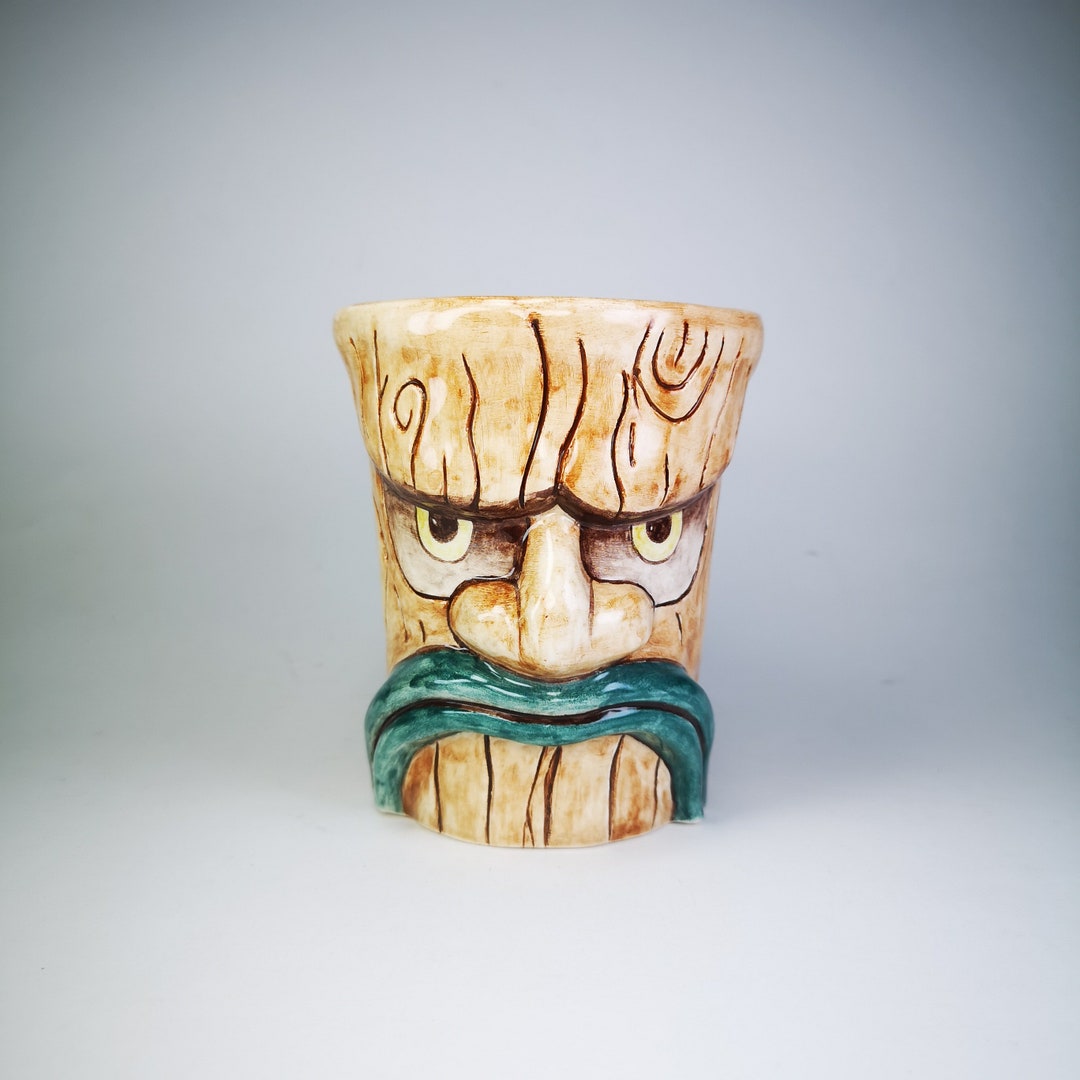 Handpainted Tiki Mug Drinkware || Tiki Style Mug || Ceramic Tiki Cups ...