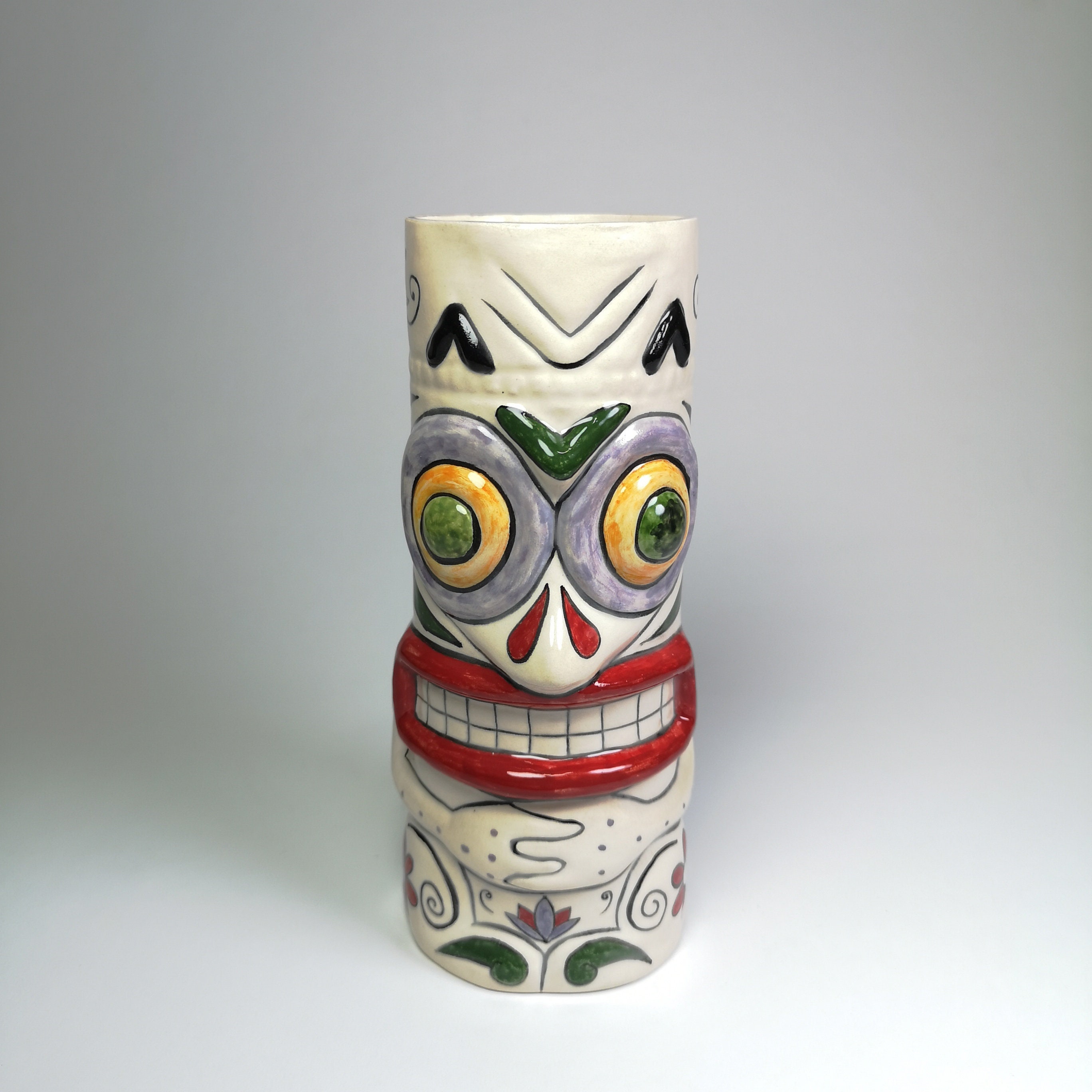 Handpainted Tiki Mug Drinkware || Tiki Style Mug || Ceramic Tiki Cups ...