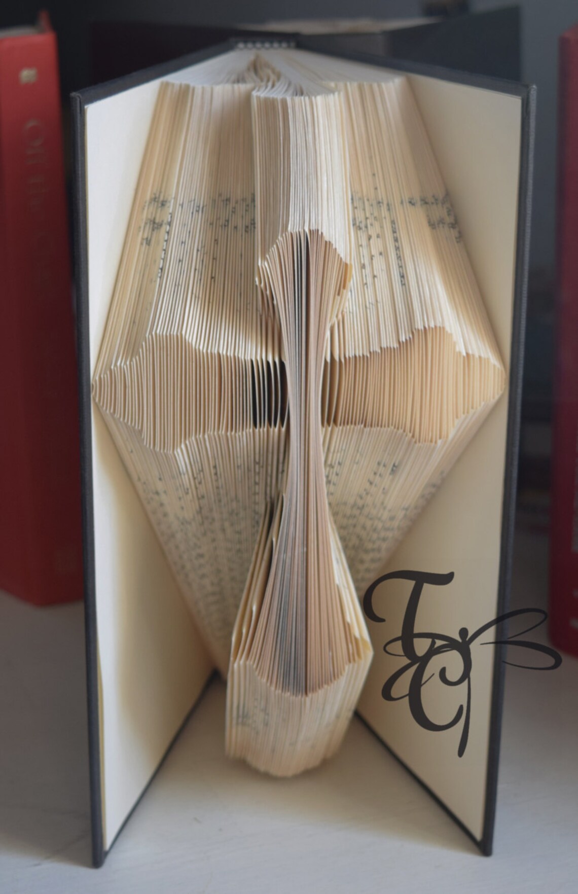 Folded Book Art Cross Book Sculpture Unique Book - Etsy