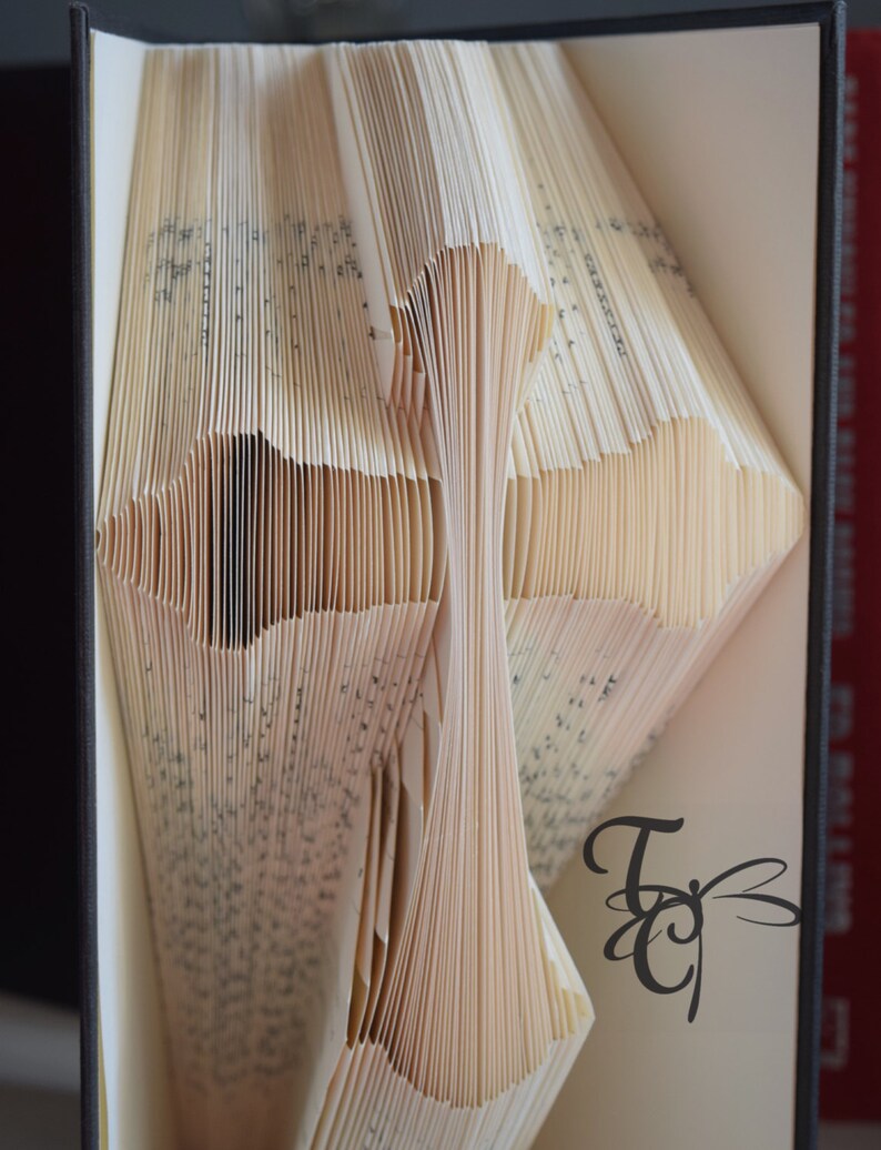 Folded Book Art Cross Book Sculpture Unique Book - Etsy